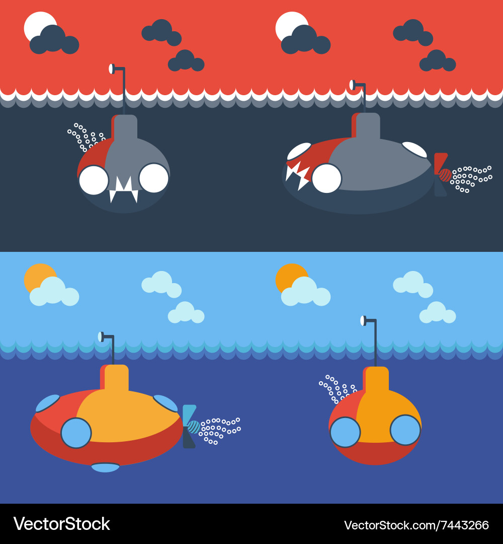 Submarine underwater Royalty Free Vector Image