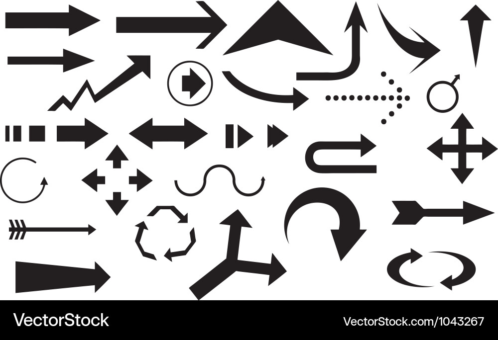 Arrow set Royalty Free Vector Image - VectorStock
