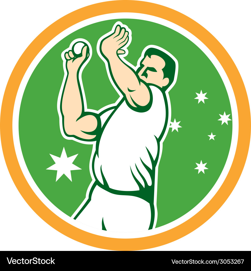 Australian cricket fast bowler bowling ball circle