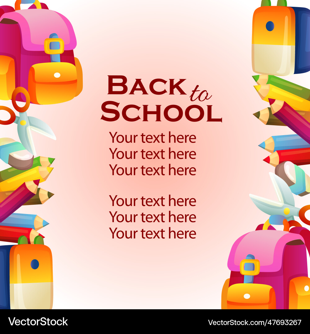 Back to School Stationary Border Royalty Free Vector Image