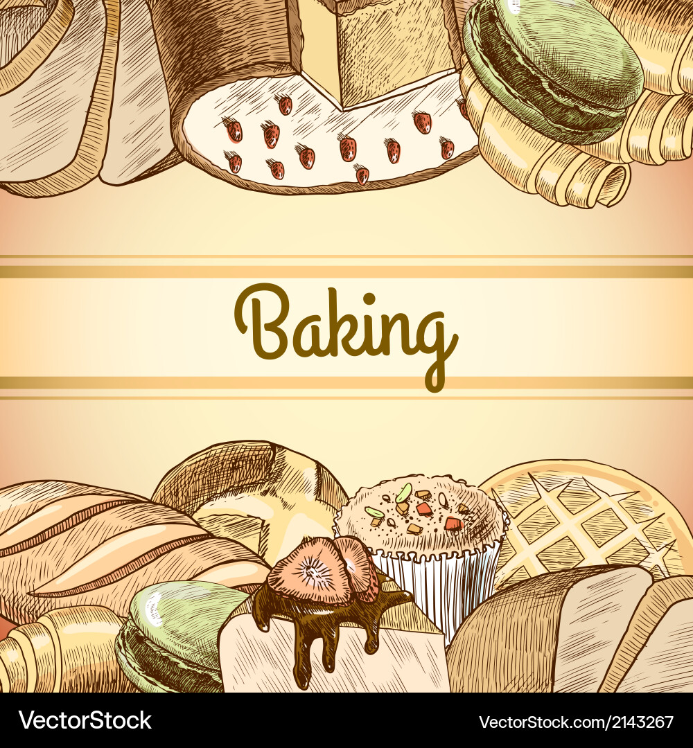 Baking pastry poster Royalty Free Vector Image
