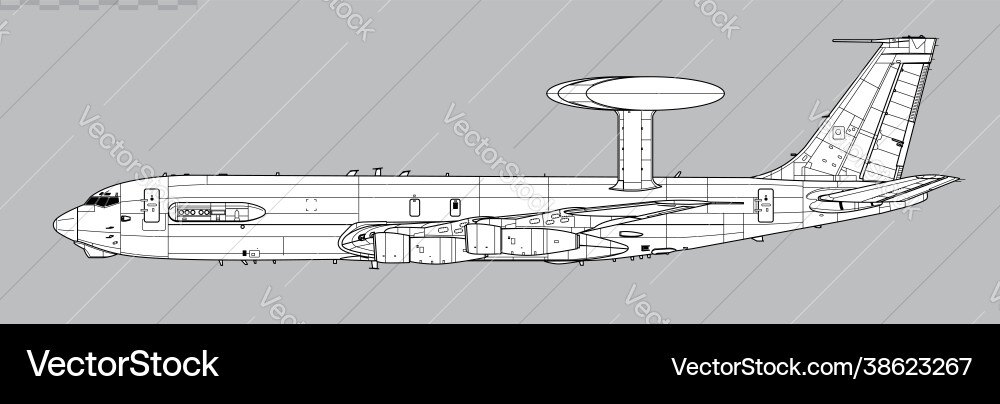 Boeing e-3a sentry Royalty Free Vector Image - VectorStock