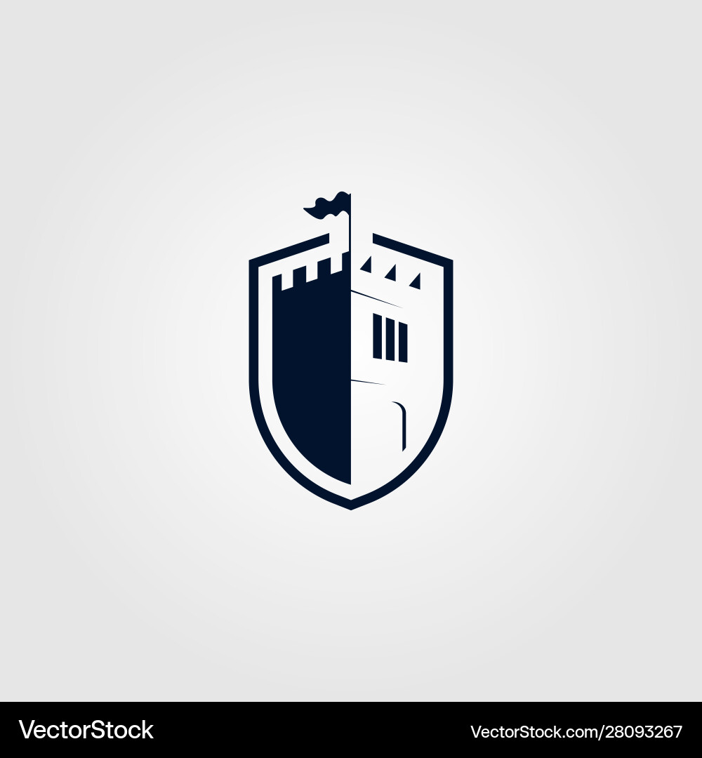 Castle Shield Logo - Medieval Icon Royalty Free Vector Image