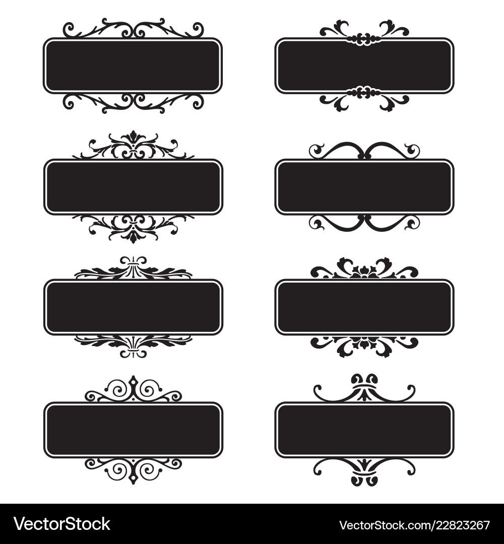 Elegant Flourish Frames Set Royalty Free Vector Image