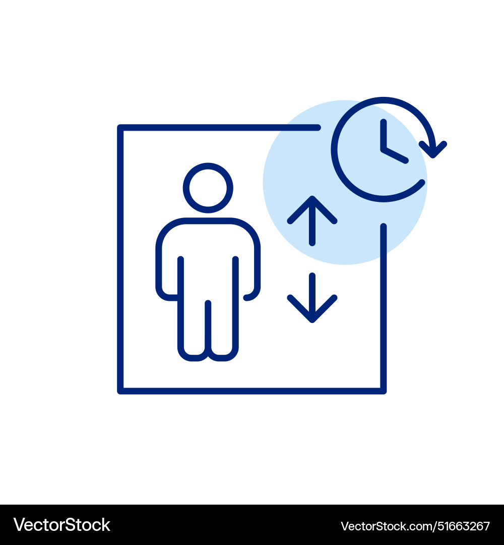 Elevator and clock operational hours optimised Vector Image