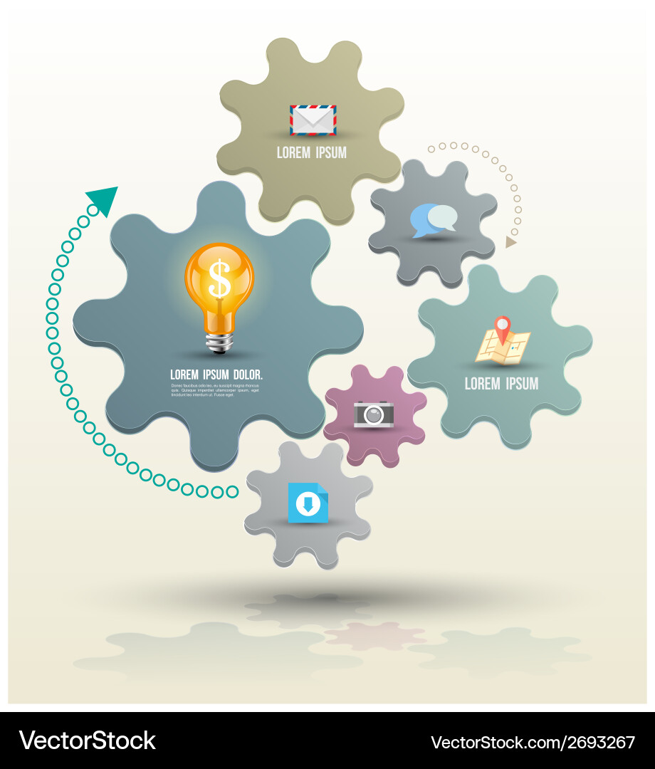 Gear group with icons Royalty Free Vector Image