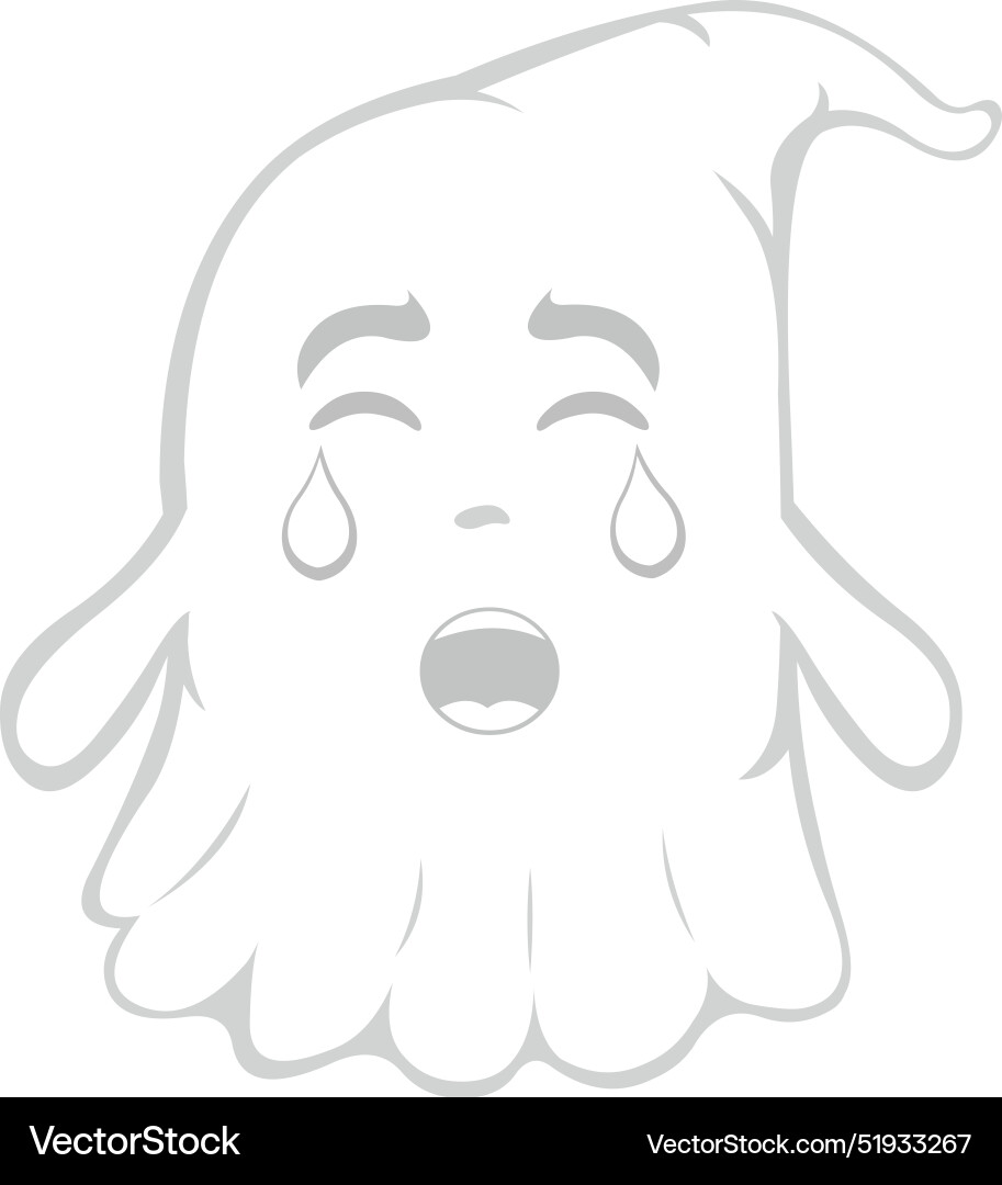 Ghost cartoon tears crying Royalty Free Vector Image