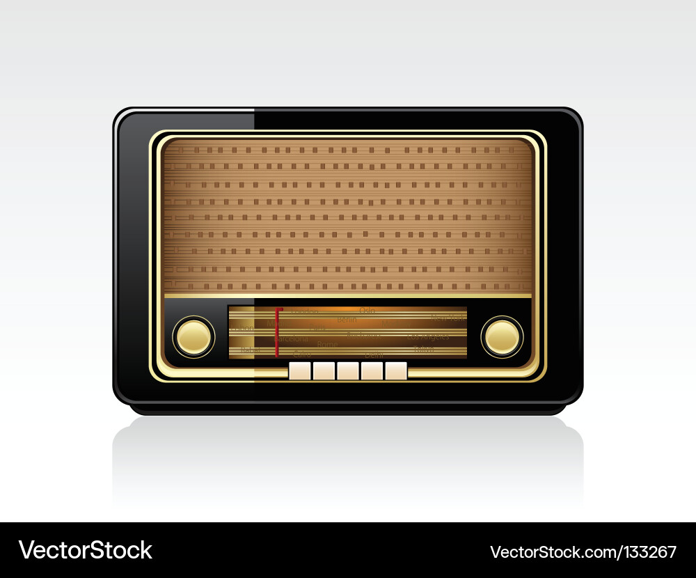 Retro radio Royalty Free Vector Image - VectorStock