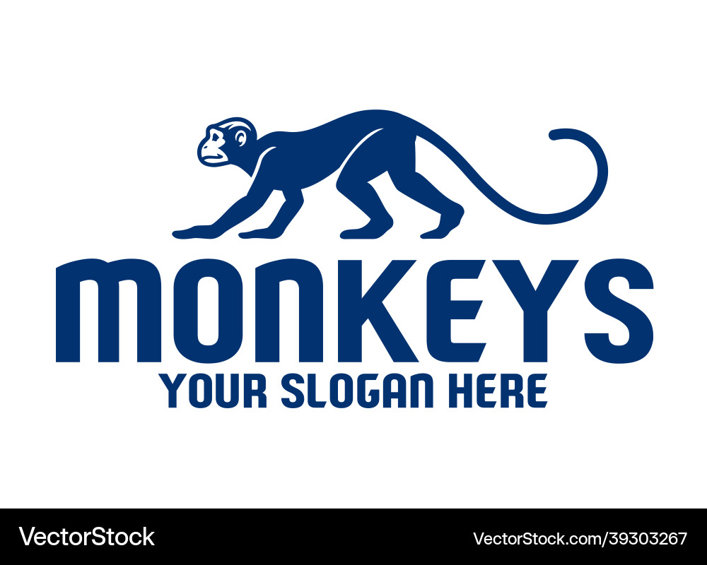 Simple monkey logo Royalty Free Vector Image - VectorStock