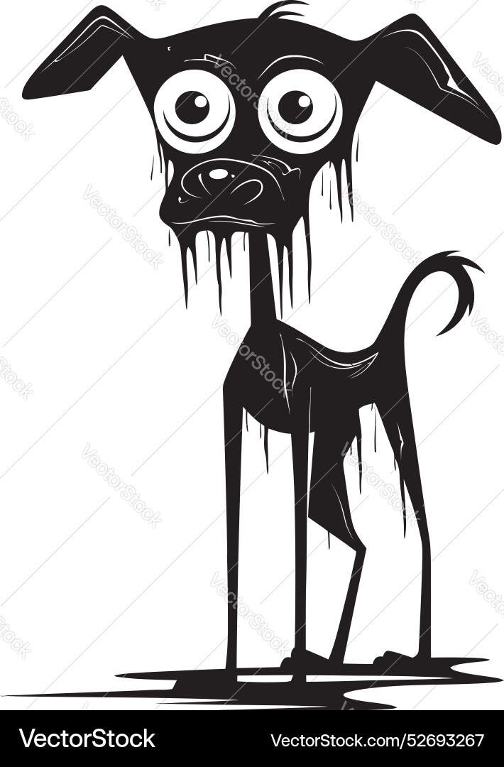 Sinister cryptic dog black logo icon freakish Vector Image