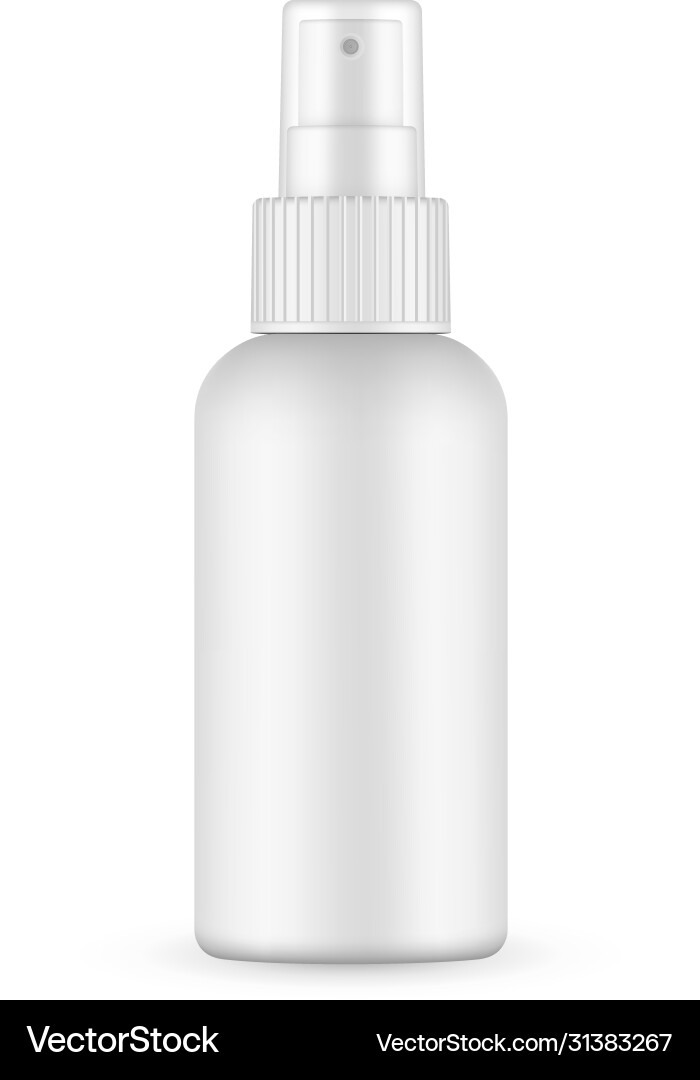Spray bottle with transparent cap mockup Vector Image