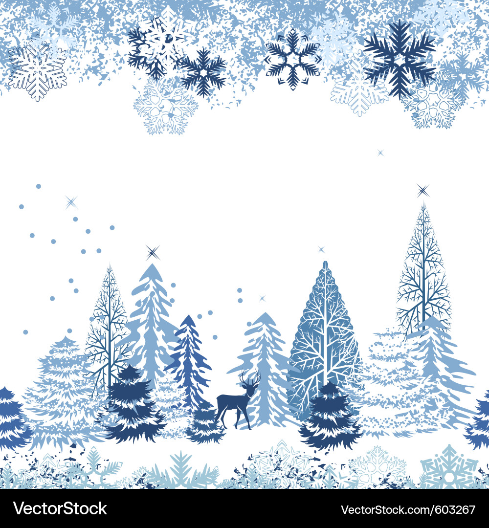 Winter Forest Seamless Pattern Royalty Free Vector Image