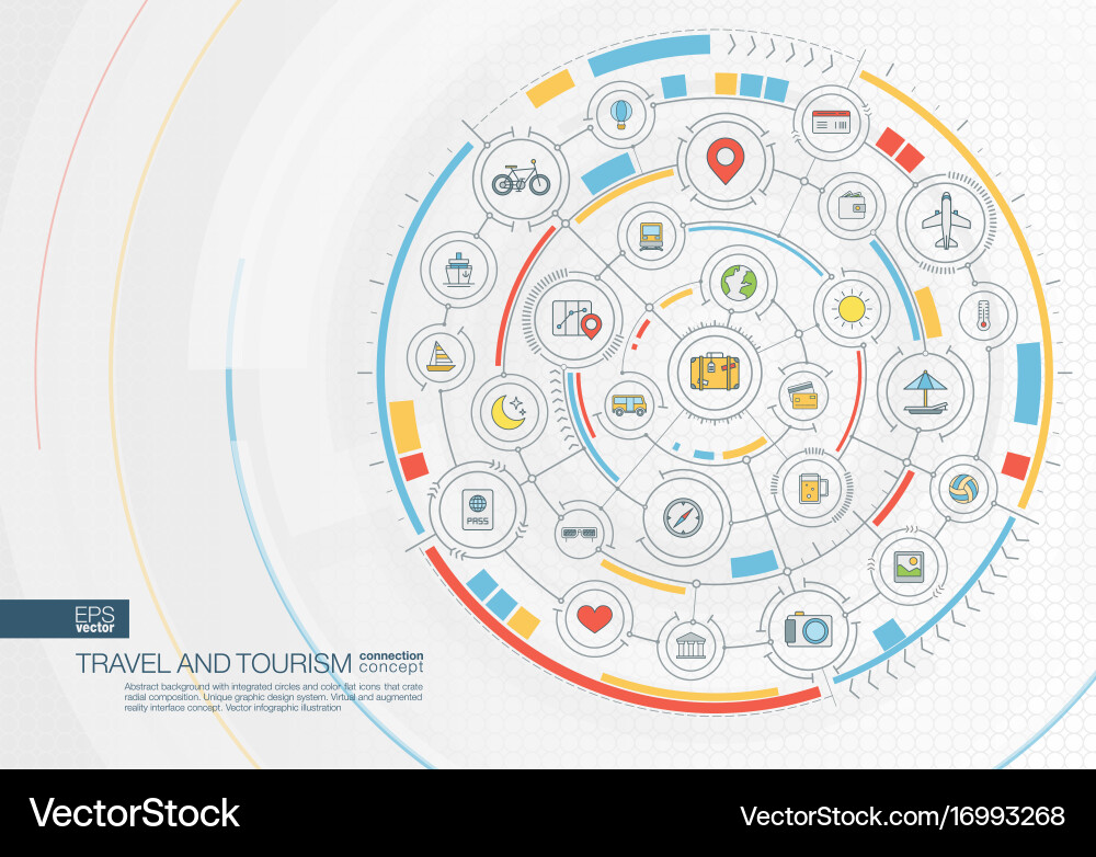 Abstract travel and tourism background digital Vector Image