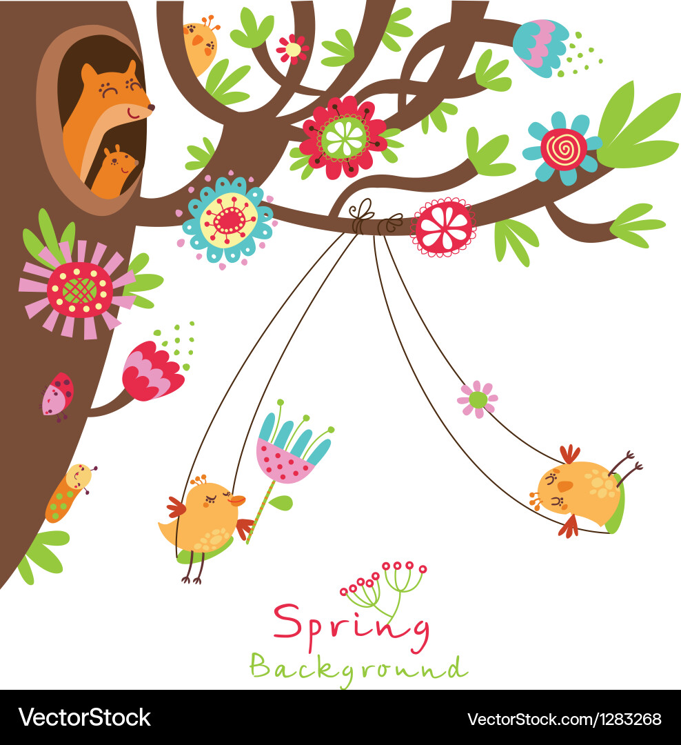 Cheerful Spring Floral Card Royalty Free Vector Image