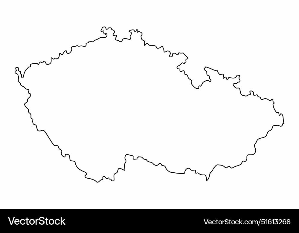 Czech republic outline map Royalty Free Vector Image