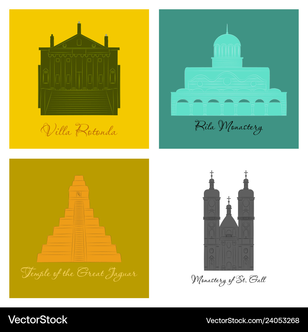 Famous place and monument around the world Vector Image