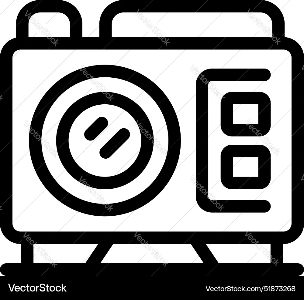 Professional camera standing on tripod taking Vector Image
