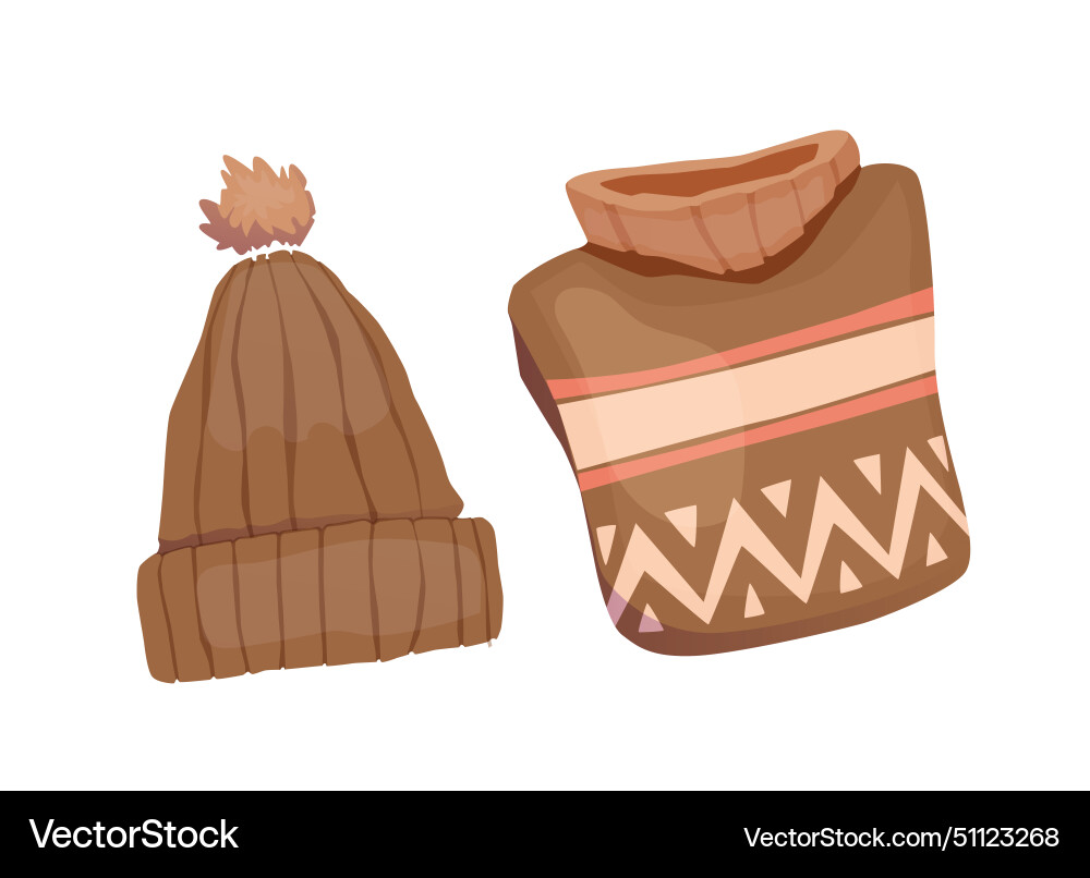 Set of warm clothes Royalty Free Vector Image - VectorStock