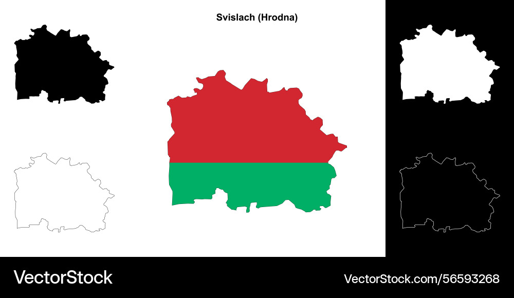 Svislach outline map Royalty Free Vector Image