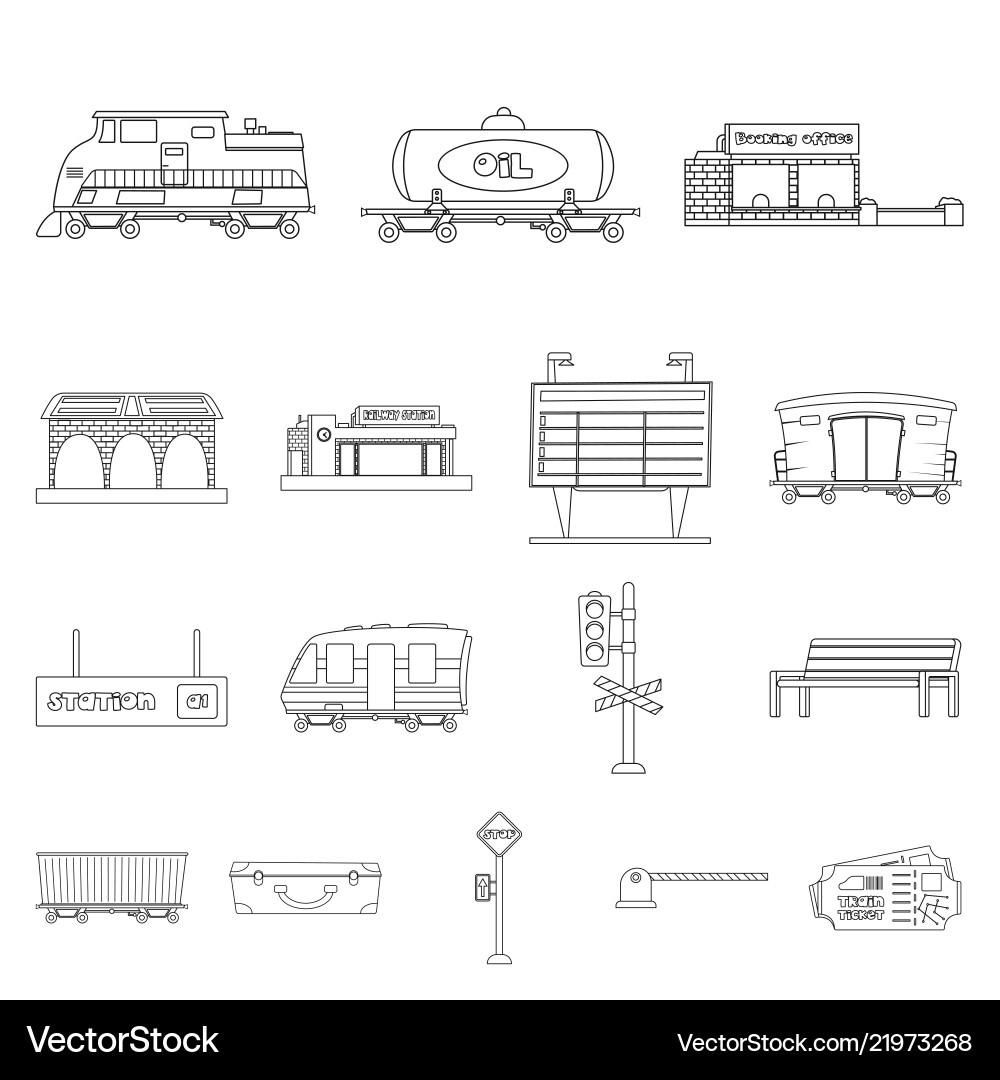 Train and station logo Royalty Free Vector Image