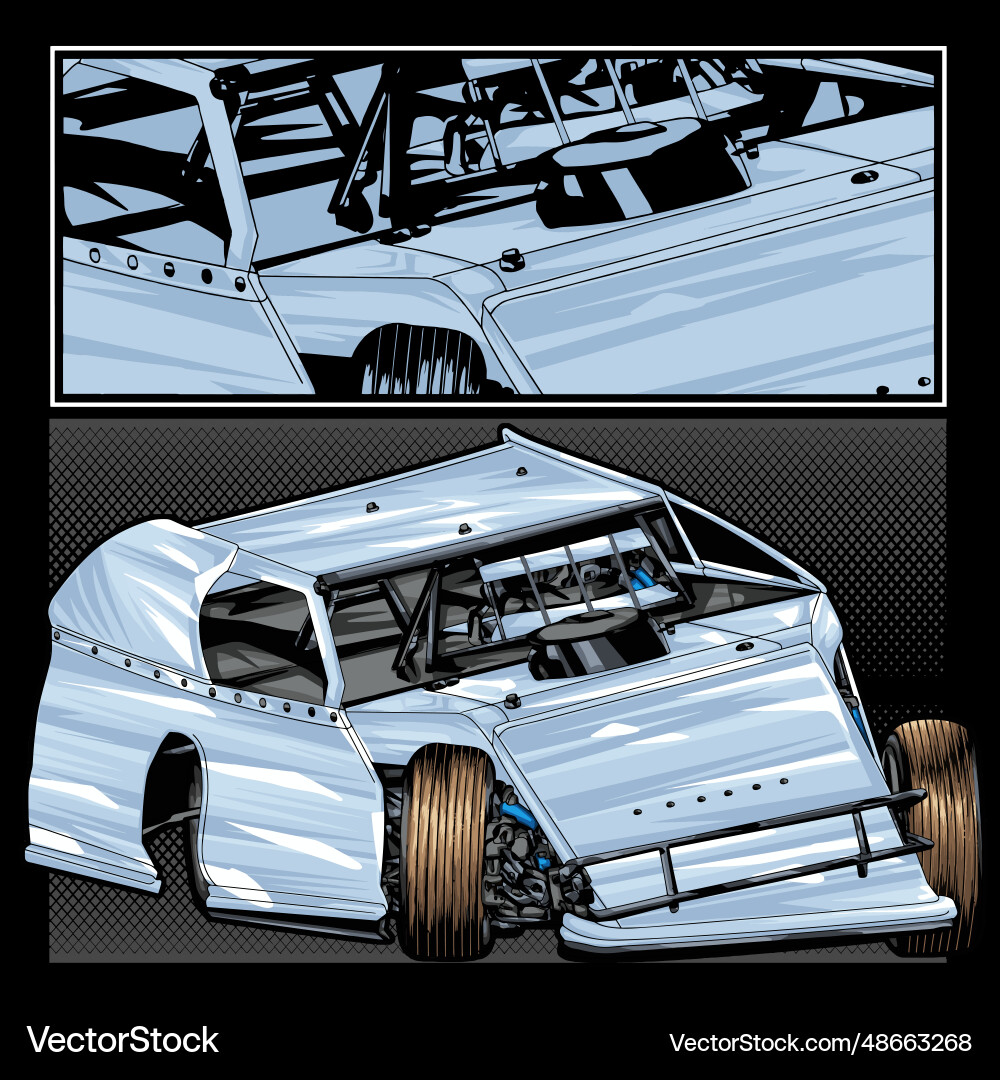 White drag racing car black strip – Free Vector | VectorStock