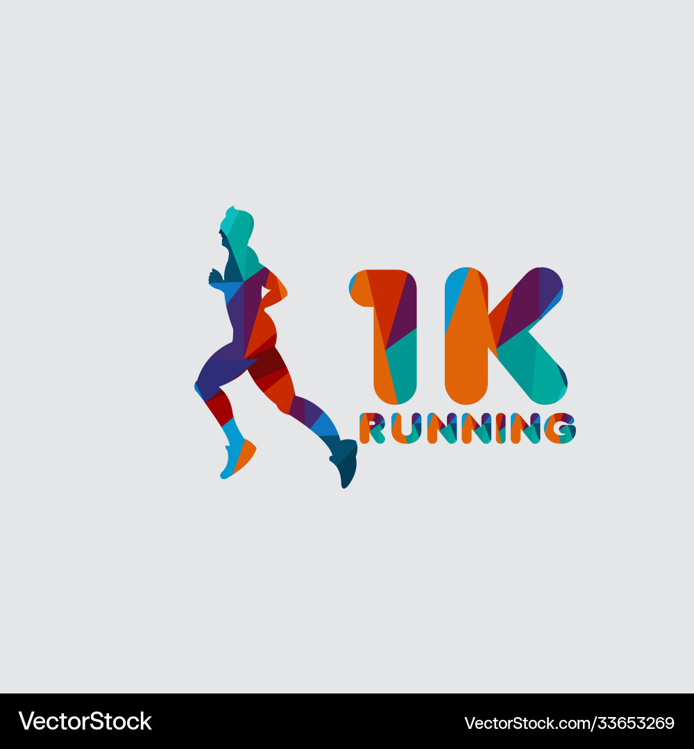1 k running template design Royalty Free Vector Image