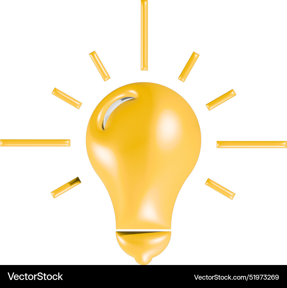 3d light bulb icon Royalty Free Vector Image - VectorStock