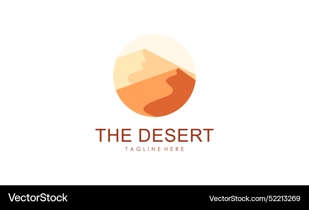 Desert logo design template Royalty Free Vector Image