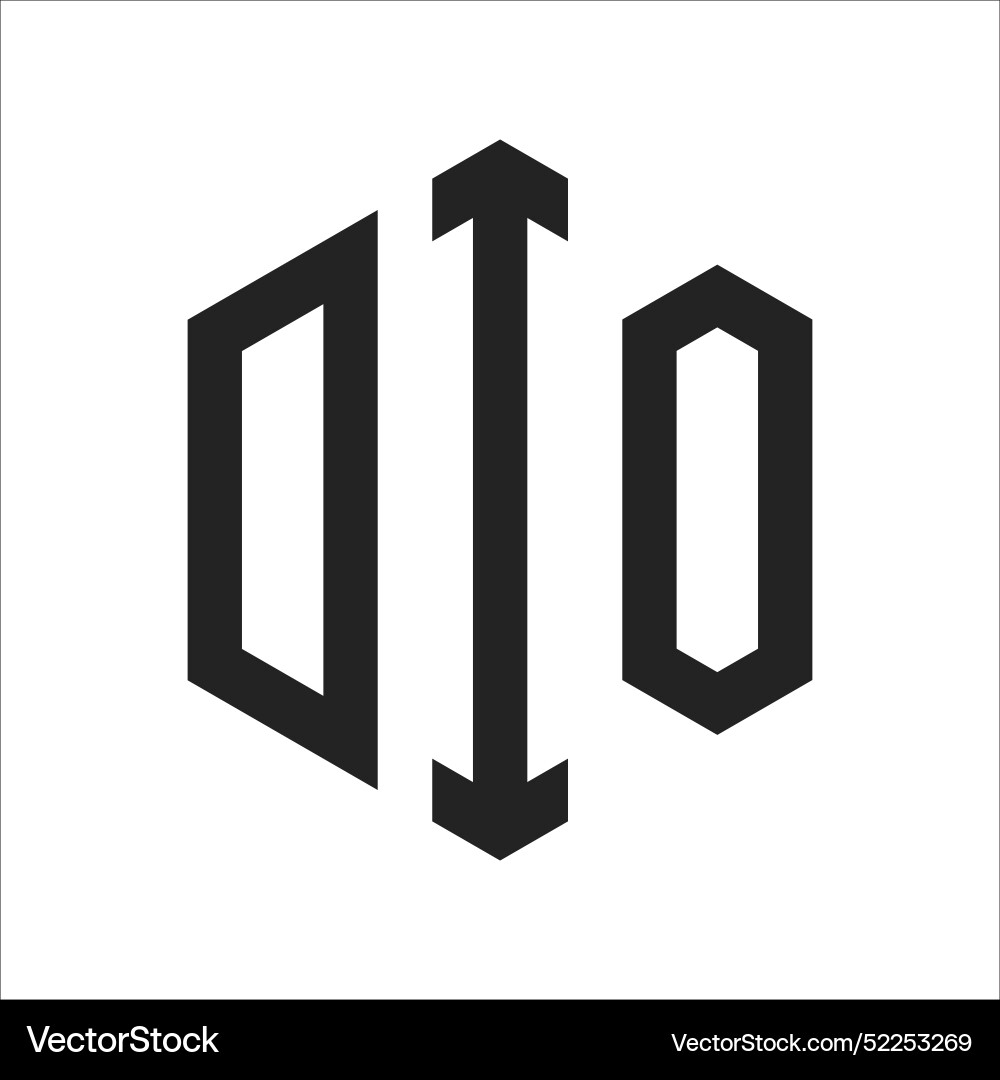 Dio logo design initial letter monogram Royalty Free Vector