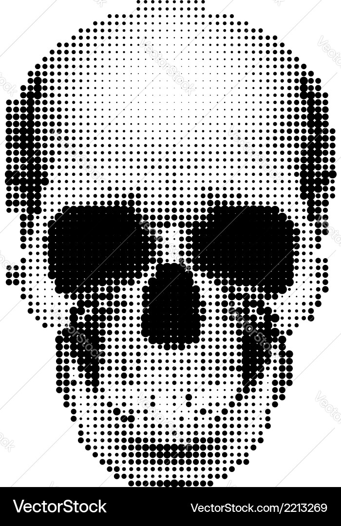 Halftone skull Royalty Free Vector Image - VectorStock