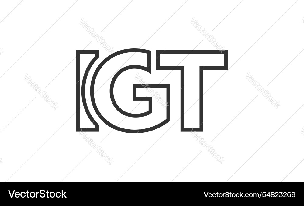 Igt logo design template with strong and modern Vector Image