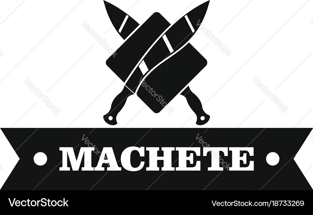 Machete logo simple black style Royalty Free Vector Image