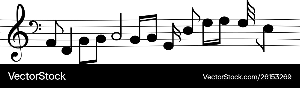 Musiknoten Cartoon Lizenzfreies Vektorbild - VectorStock