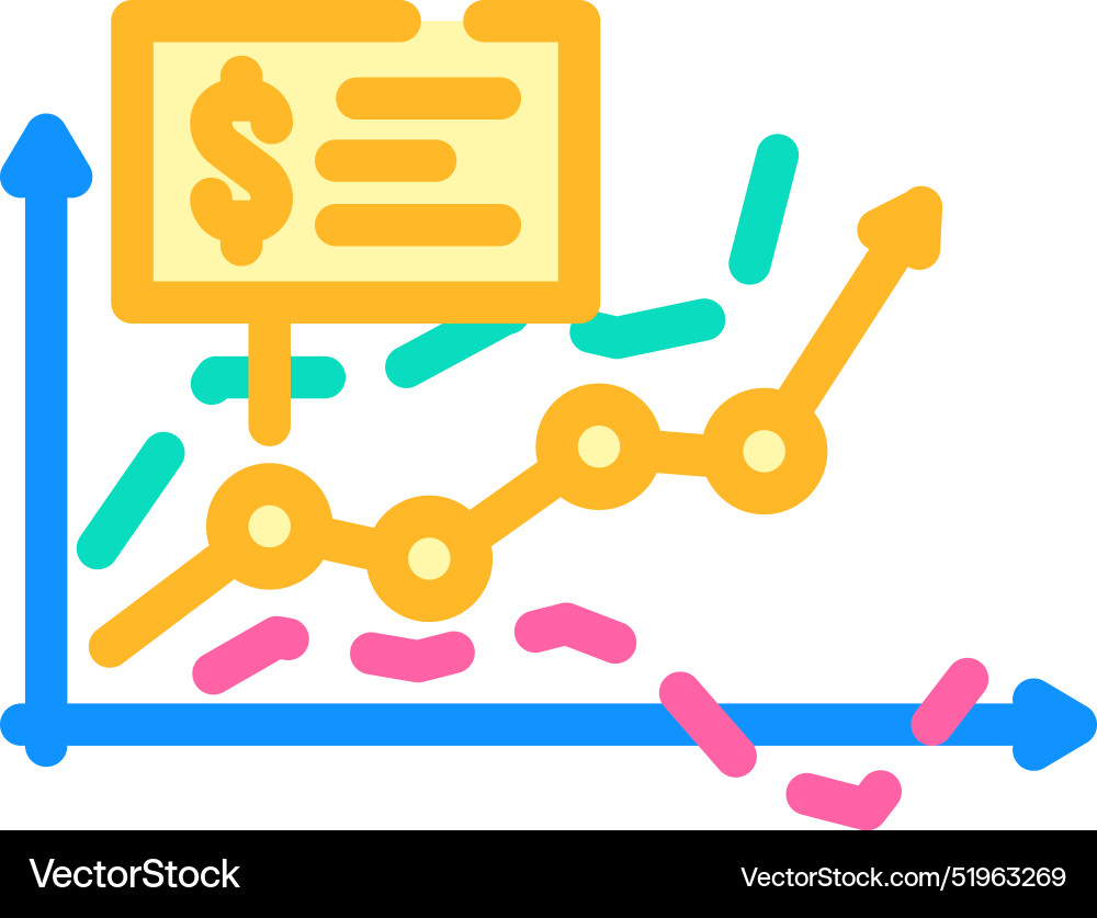Sales forecasting business process color icon Vector Image
