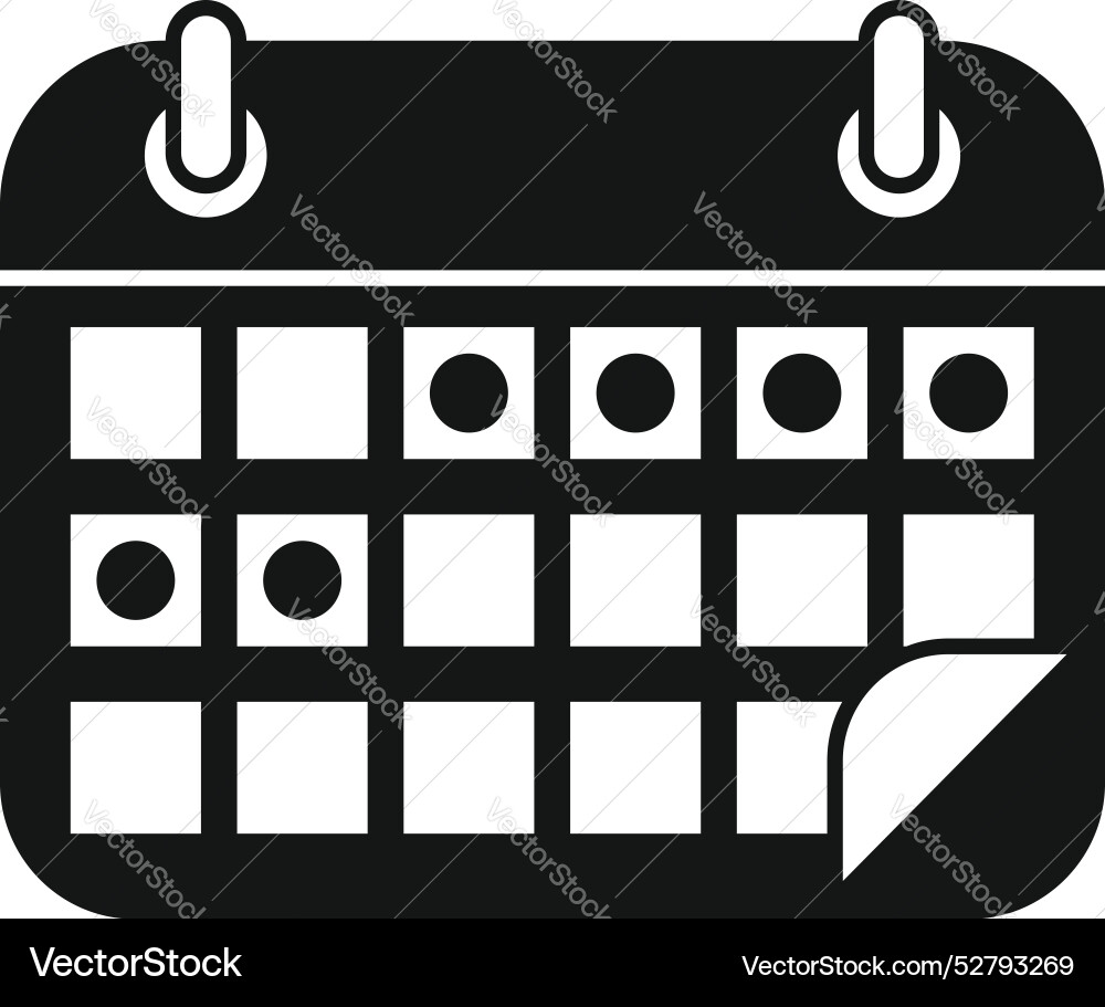 Wall calendar with days marked showing monday Vector Image