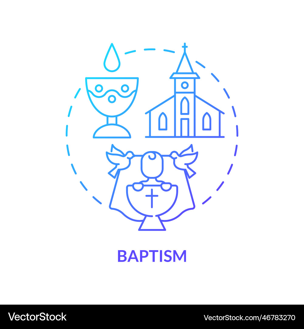 Baptism Concept Icon - Blue Gradient Royalty Free Vector