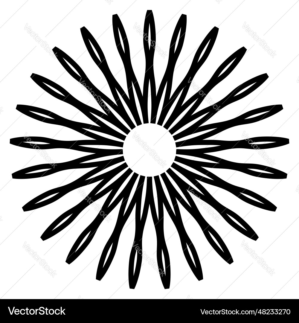 Bursting sun rays icon symbol radial sunset beams Vector Image