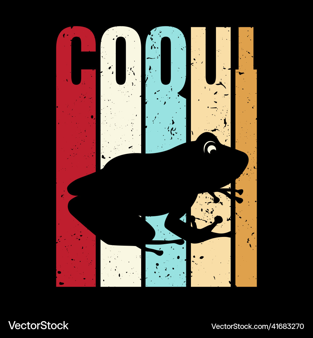 Coqui silhouette with vintage style Royalty Free Vector