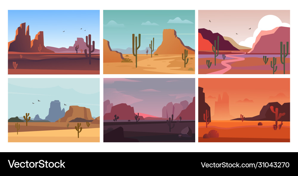 Desert landscape natural sandy hot open yellow Vector Image