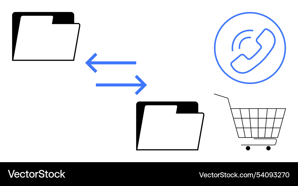 Dokument-Transfer-Symbol mit Warenkorb Lizenzfreier Vektor