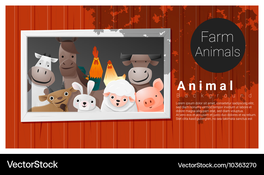 Farm animal background Royalty Free Vector Image