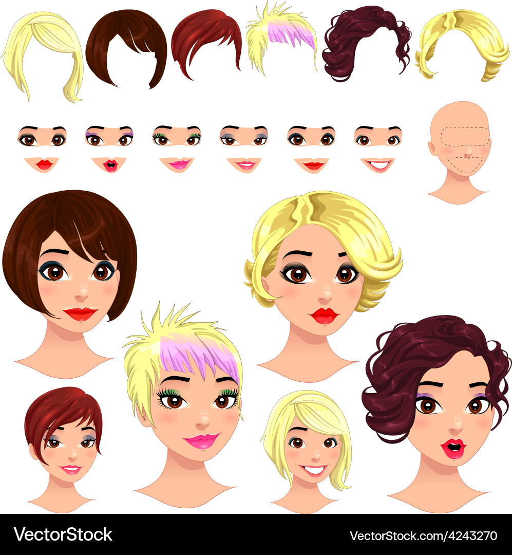 Fashion female avatars Royalty Free Vector Image