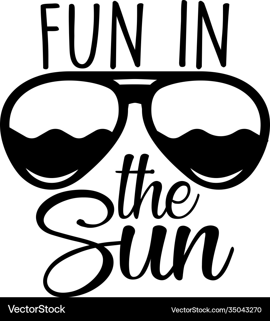 Fun in sun on white background Royalty Free Vector Image