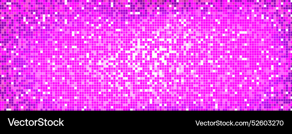 Glamour disco ball pattern purple square mosaic Vector Image