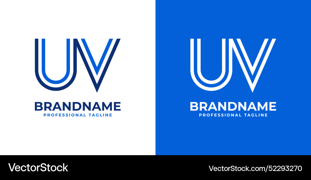 Letters uv line monogram logo suitable Royalty Free Vector