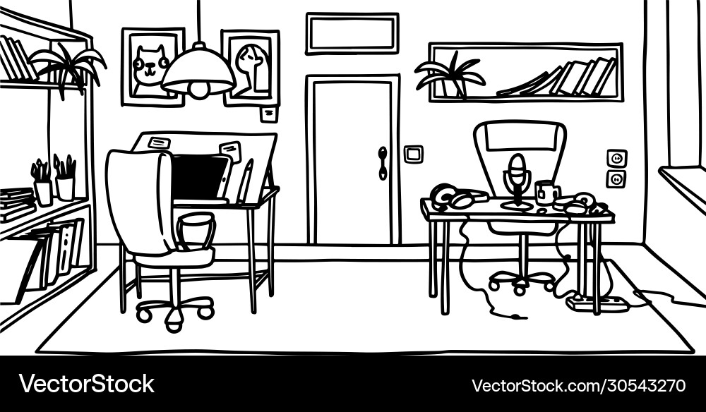 Outline hand drawn a cartoon Royalty Free Vector Image