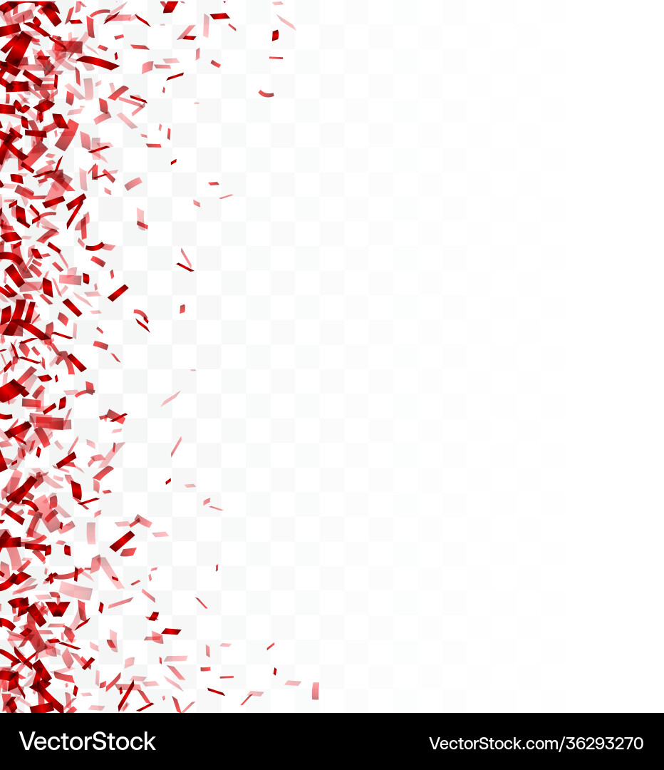 Red confetti isolated on transparent background Vector Image