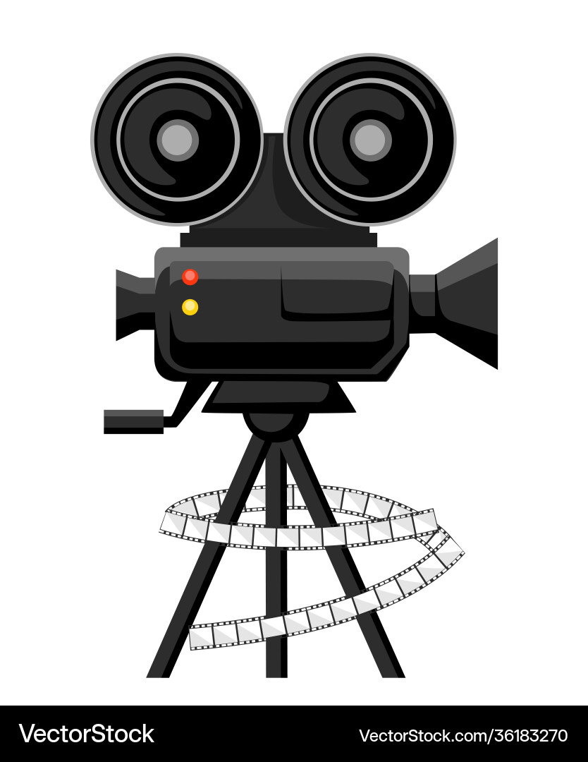 Retro Film Projector Cartoon Royalty Free Vector Image