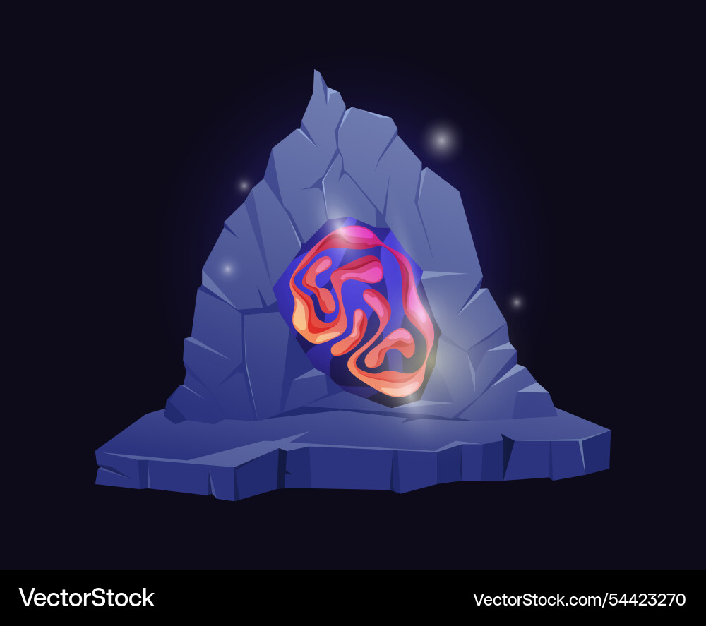 Stone magic portal with fiery surface Royalty Free Vector