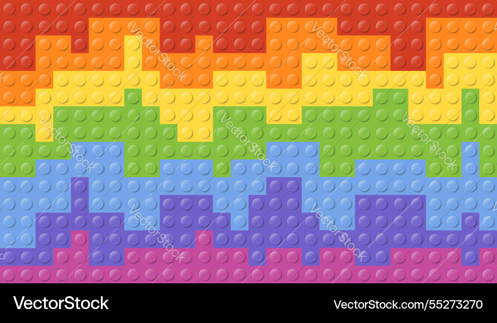 Vibrant Lego Rainbow Pattern Royalty Free Vector Image